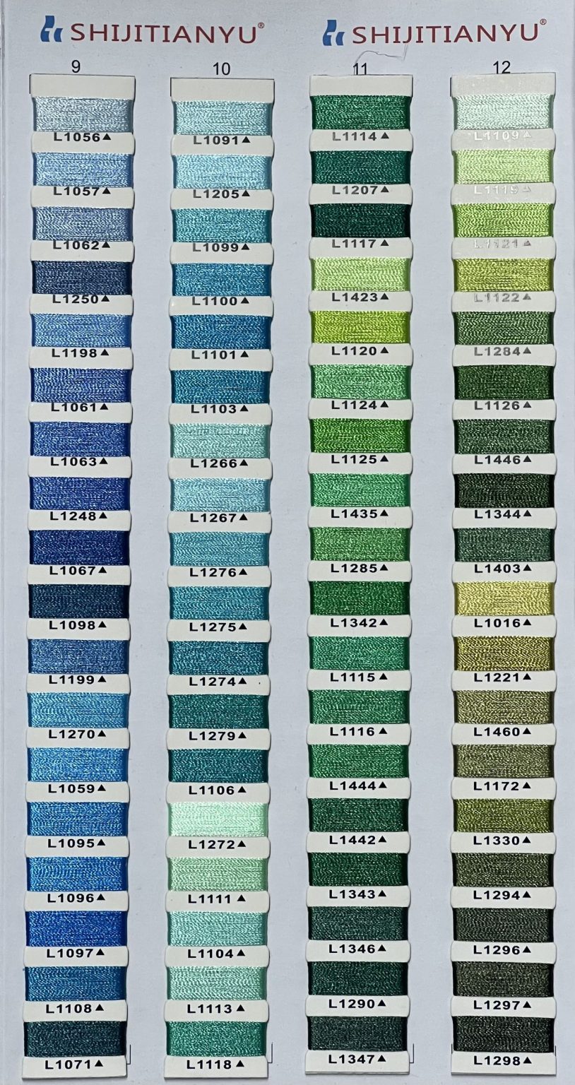 Colour chart for Embroidery threads - Liza Industrial Supply